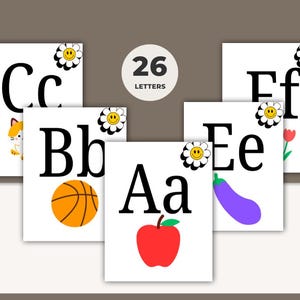 Alphabet With Pictures 26 Letters Each on Every Page Letters for Kids ...