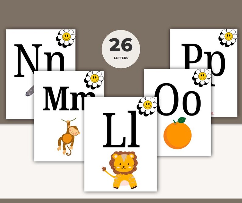 Alphabet With Pictures 26 Letters Each on Every Page Letters for Kids ...