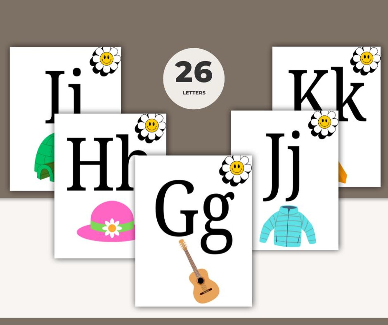 Alphabet With Pictures 26 Letters Each on Every Page Letters for Kids ...