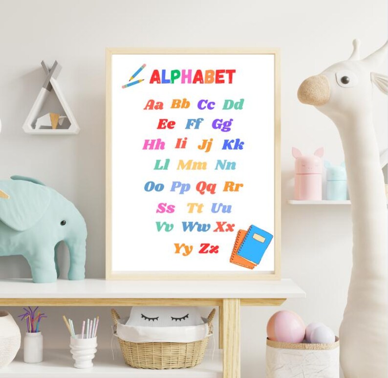 Colorful Alphabet Printable Alphabet for Kids Nice Gift - Etsy