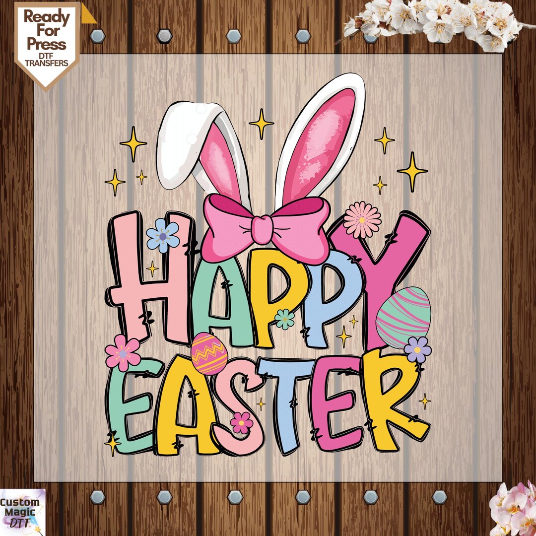 Happy Easter Ready to Press, Boho Easter Dtf Transfers, Glitter Easter ...