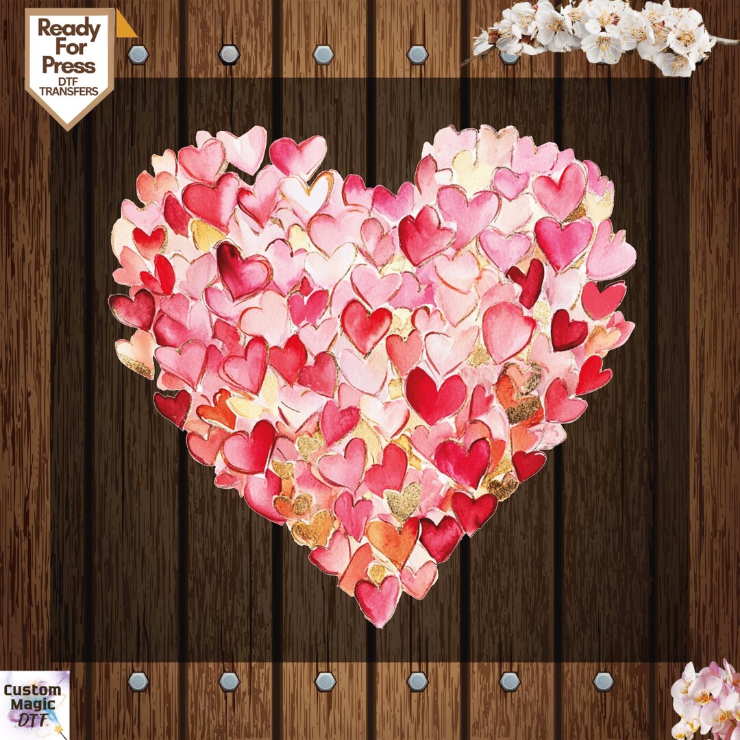 Double Heart Valentine Ready to Press, Love You Cherry Much Dtf ...