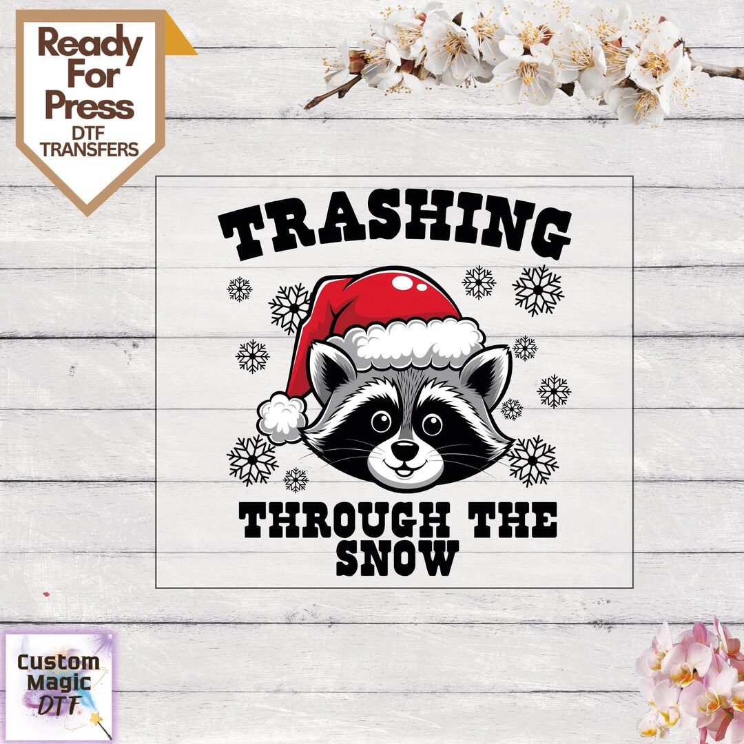 Trashing Through the Snow Christmas Ready to Press, Noel Santa Bow ...