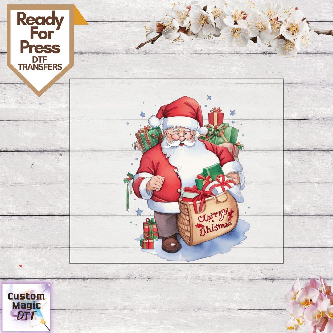 Father Christmas Ready to Press, Cute Scandi Santa Clipart Dtf Transfer ...