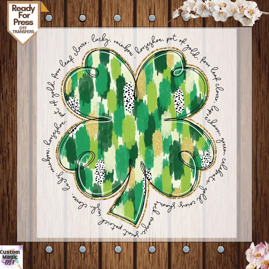 Four Leaf Clover St. Patricks Day Ready to Press, St. Patrick's Day ...