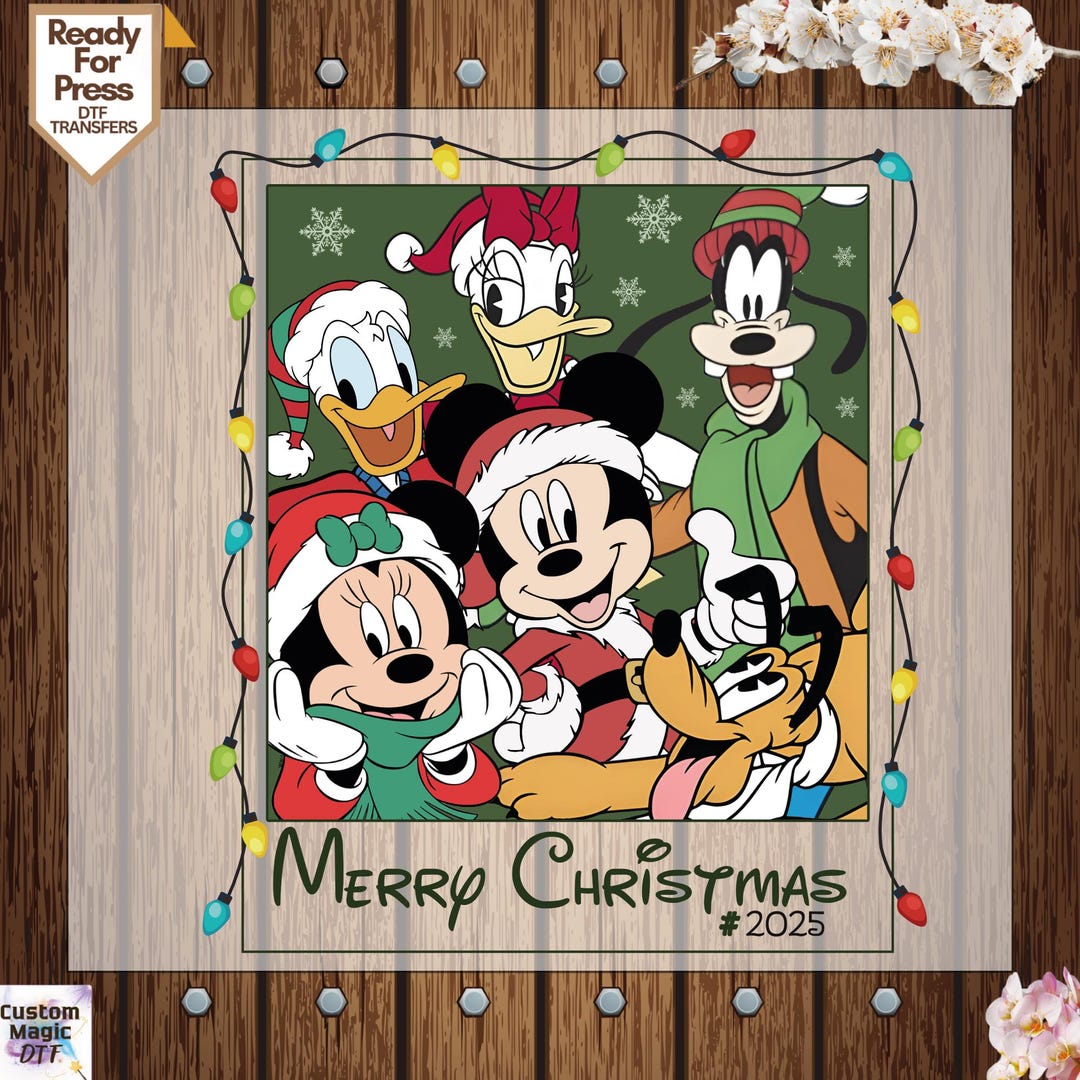 Mickeyand Friends Merry Xmas 2025 Ready to Press, Christmas Dwarfs Dtf ...