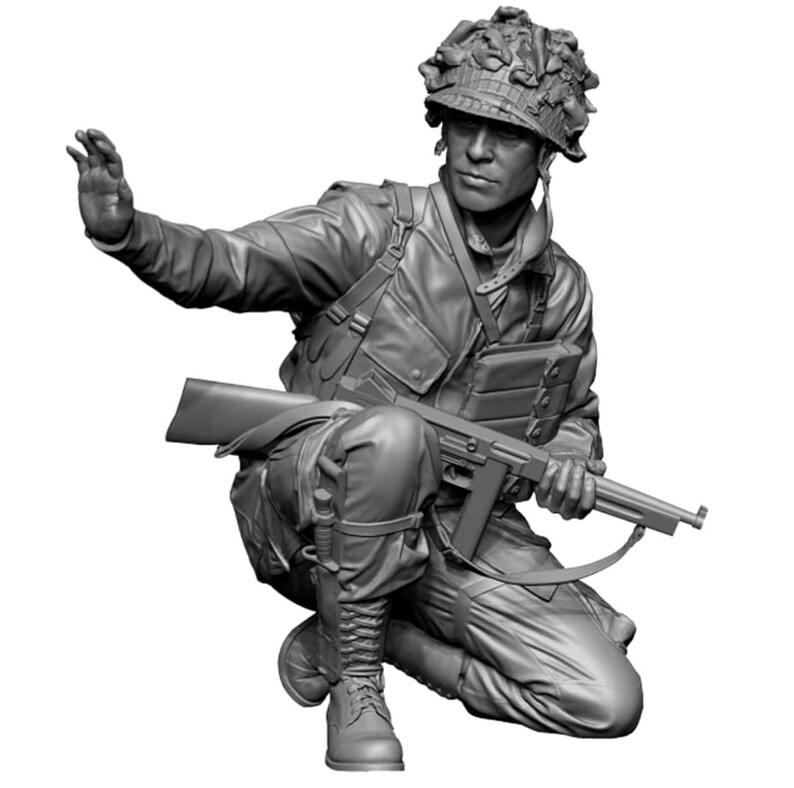 1/35 Scale Resin WW2 Paratrooper Figure 101st Airborne Normandy SGT W ...