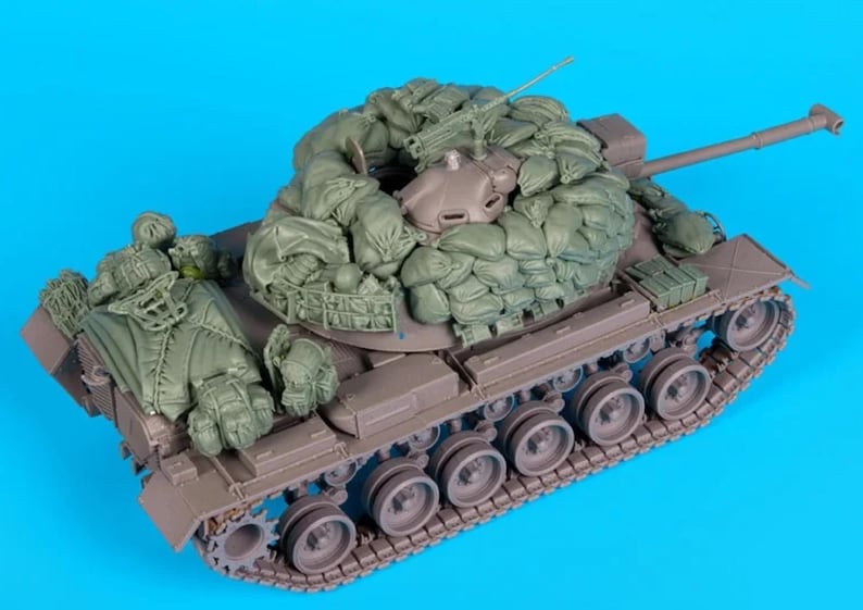 1/35 Scale Resin M48 Patton Vietnam War Stowage Set Sandbag Armor Kit ...