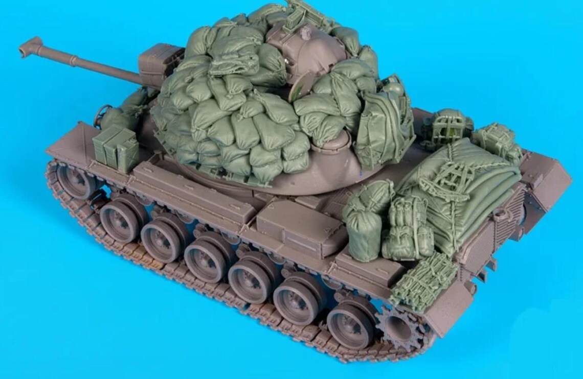 1/35 Scale Resin M48 Patton Vietnam War Stowage Set Sandbag Armor Kit ...