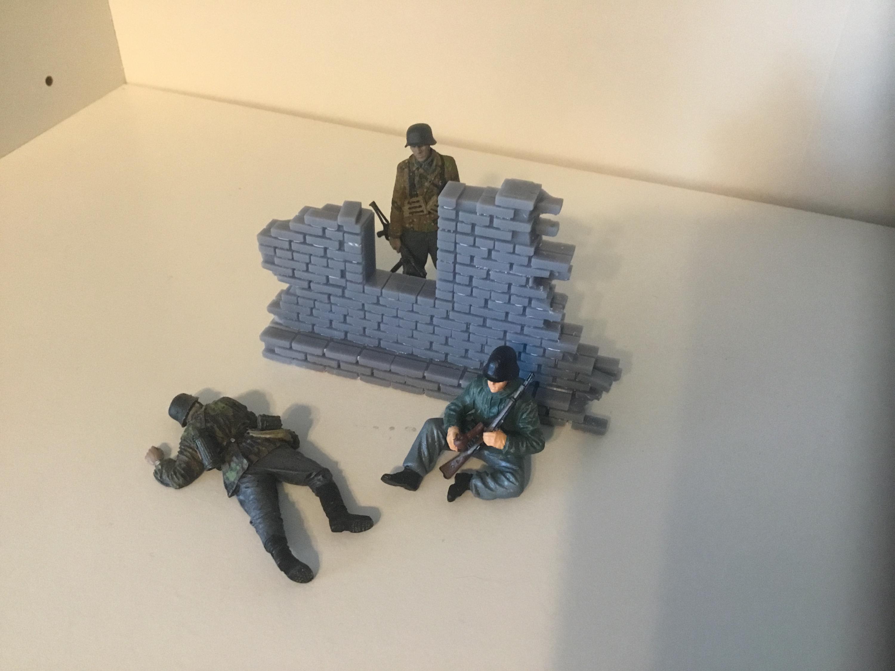 1/35 Scale WW2 Resin Diorama Kit Brick Wall Section for Figures Diorama ...