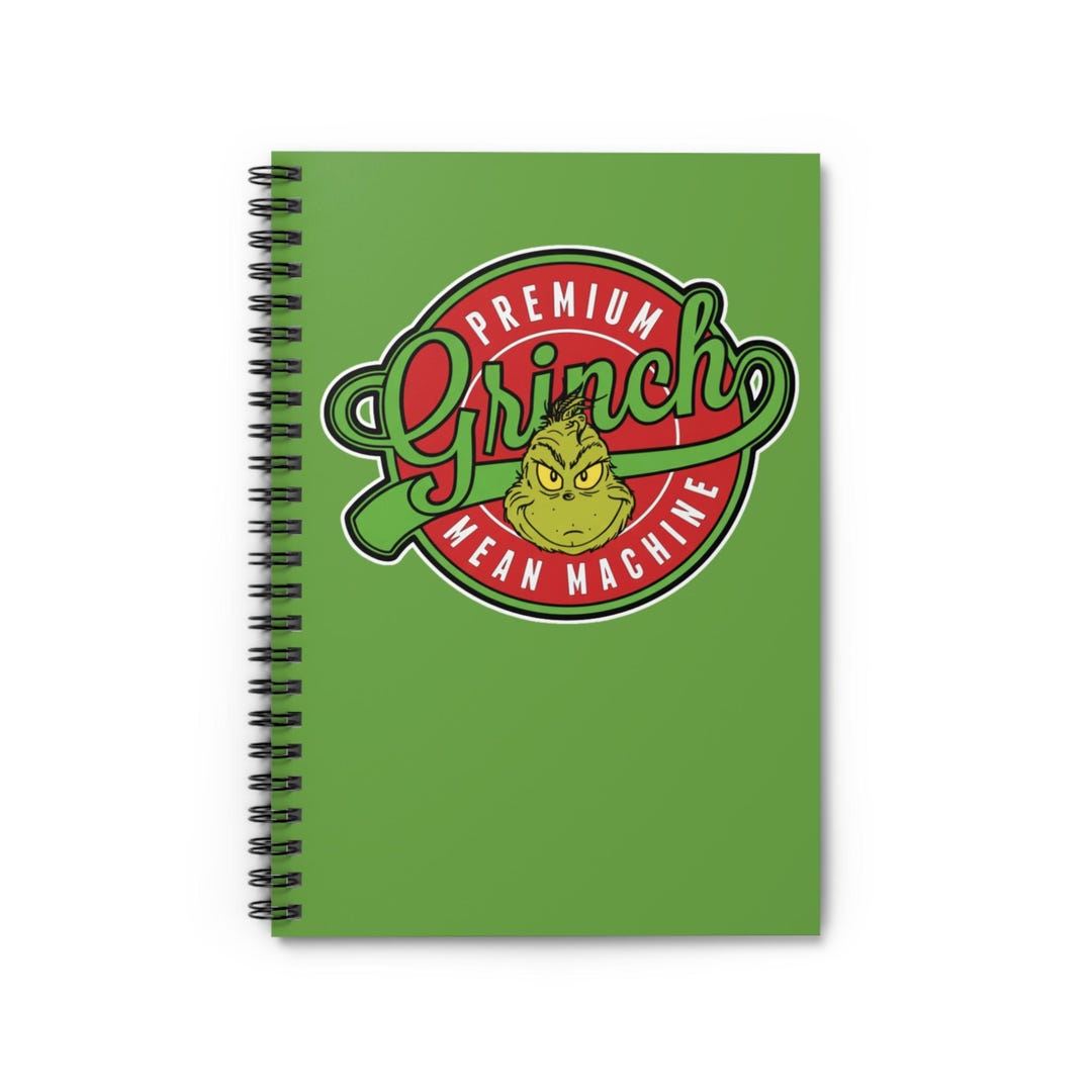 Grinch Spiral Notebook - Premium Mean Machine, Holiday Note Taking ...