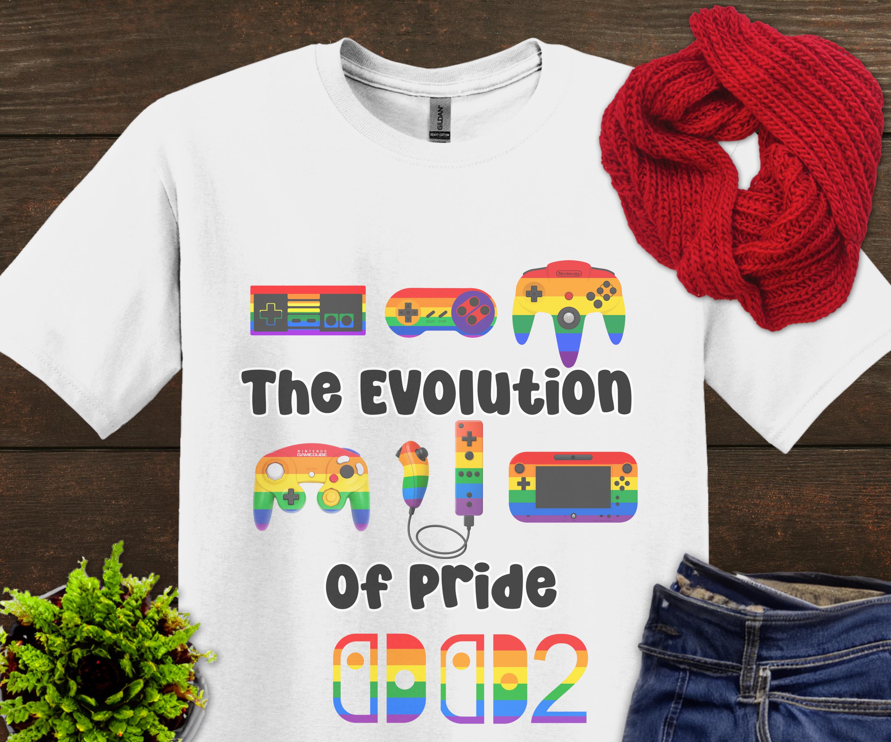 The Evolution of Pride Controller Themed Unisex T-shirt, LGBT Gamer Tee ...