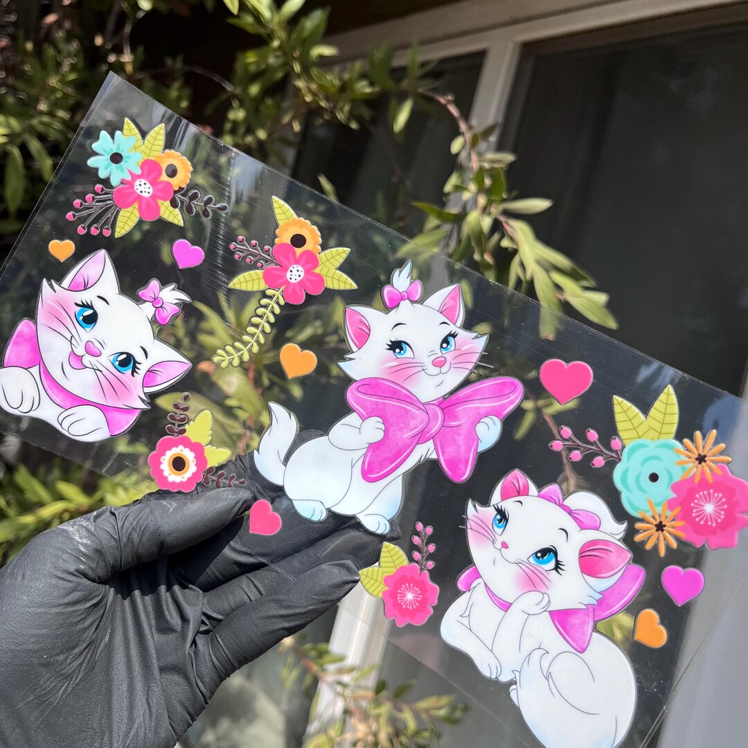 UV DTF WRAP Cute Kitty Pink Bow - Etsy