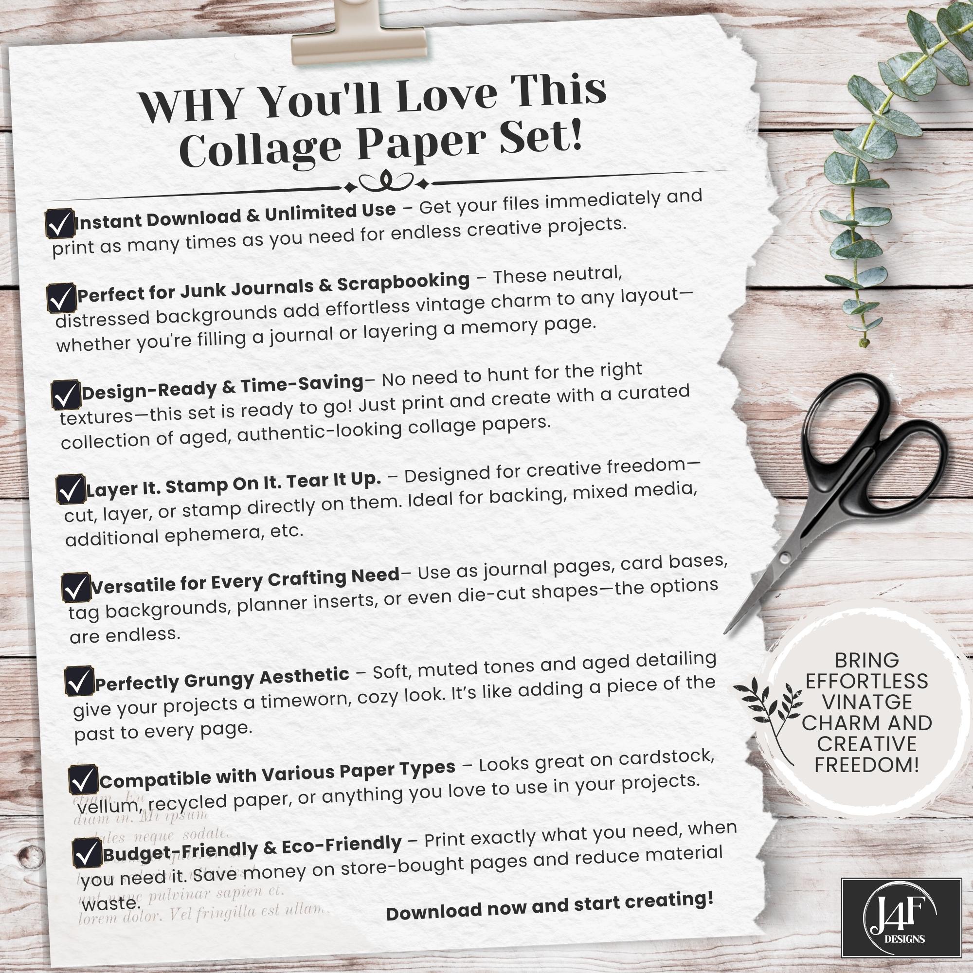 Printable Master Board Collage Papers Neutral Basic Journal Pages ...