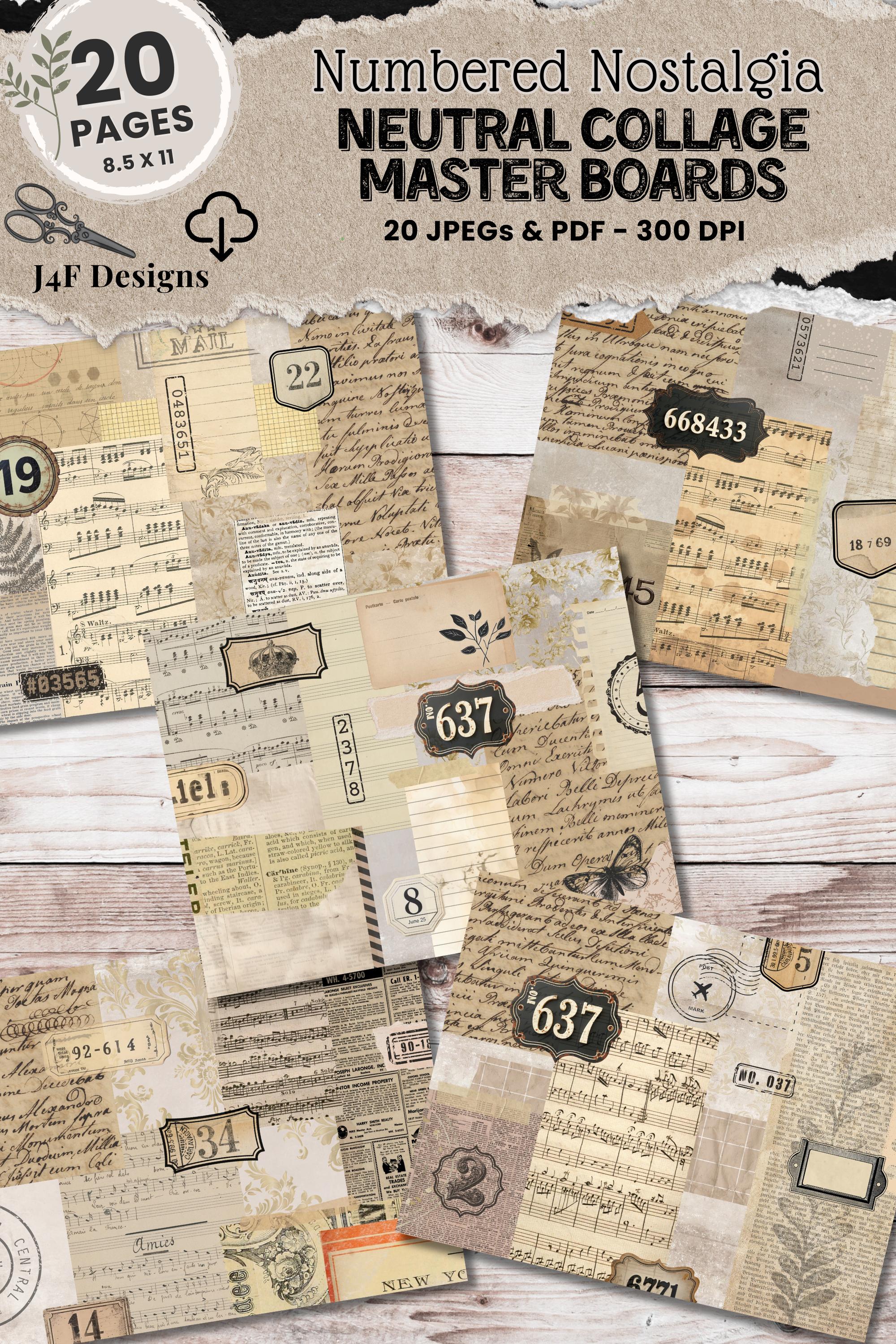 Printable Master Board Collage Papers Neutral Basic Journal Pages ...