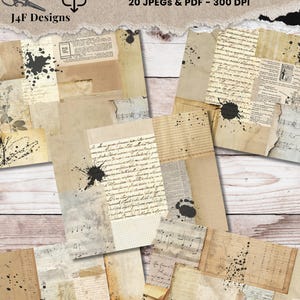 Neutral Collage Printable Junk Journal Master Board Collage Cutting ...