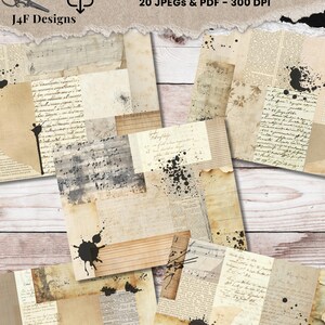 Neutral Collage Printable Junk Journal Master Board Collage Cutting ...