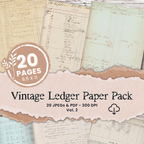 Antique Ledger Paper - Etsy