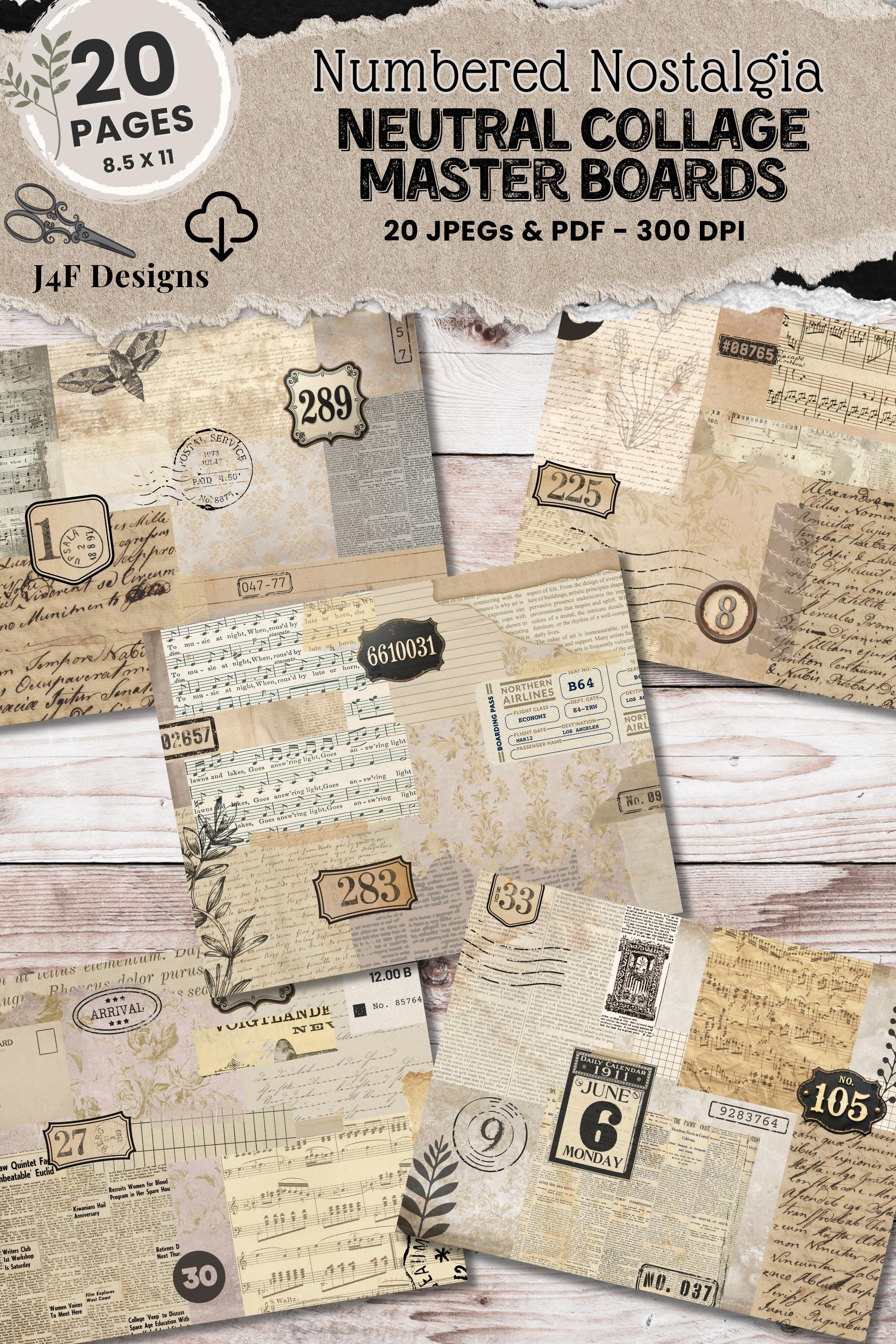 Printable Master Board Collage Papers Neutral Basic Journal Pages ...