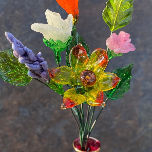 Glass Flower Bouquet - Etsy
