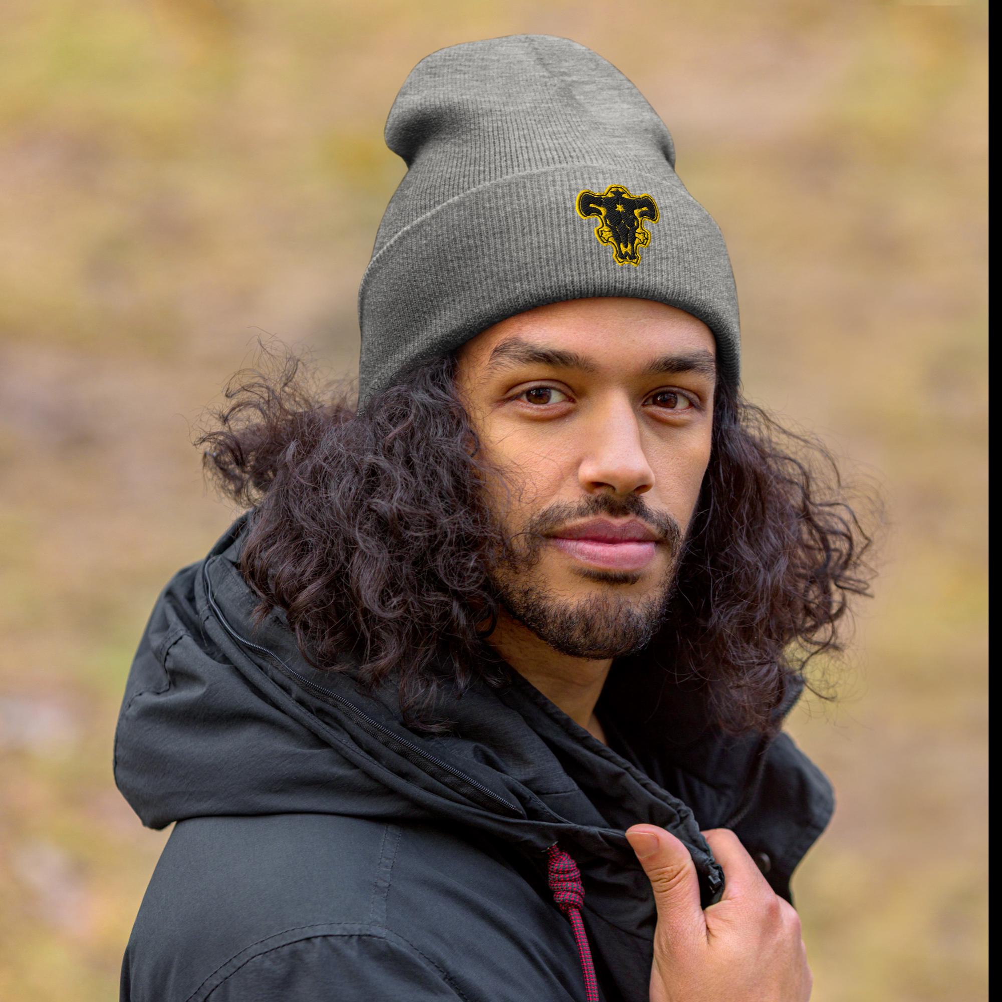 Black Clover Beanie – 3D Embroidered Black Bulls Anime Hat - Etsy