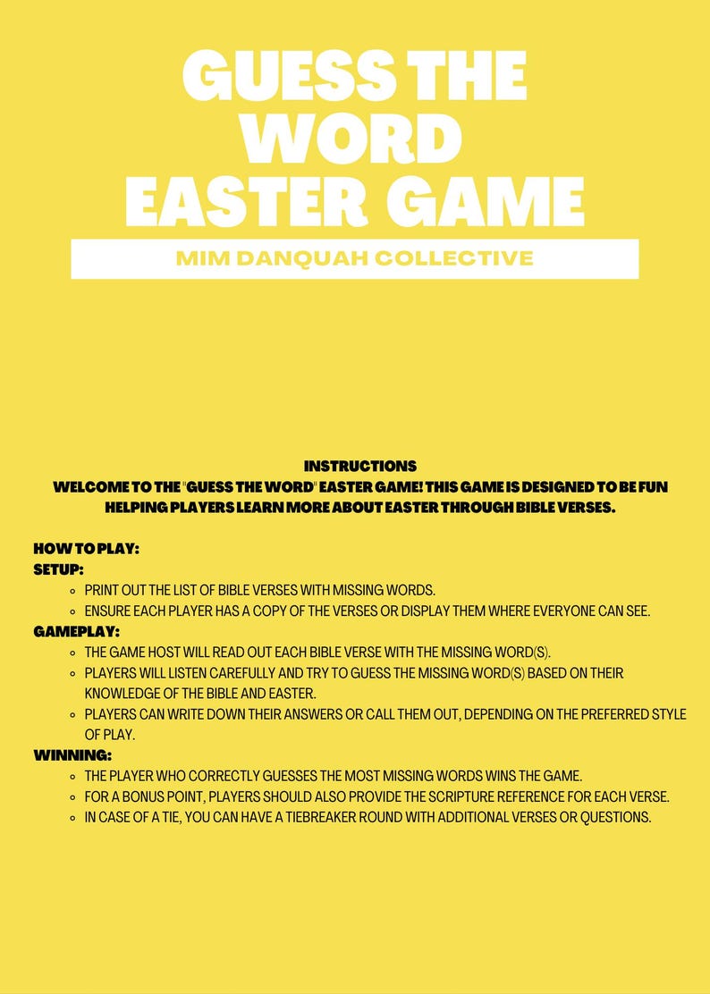 Guess the Word Easter Game - Etsy