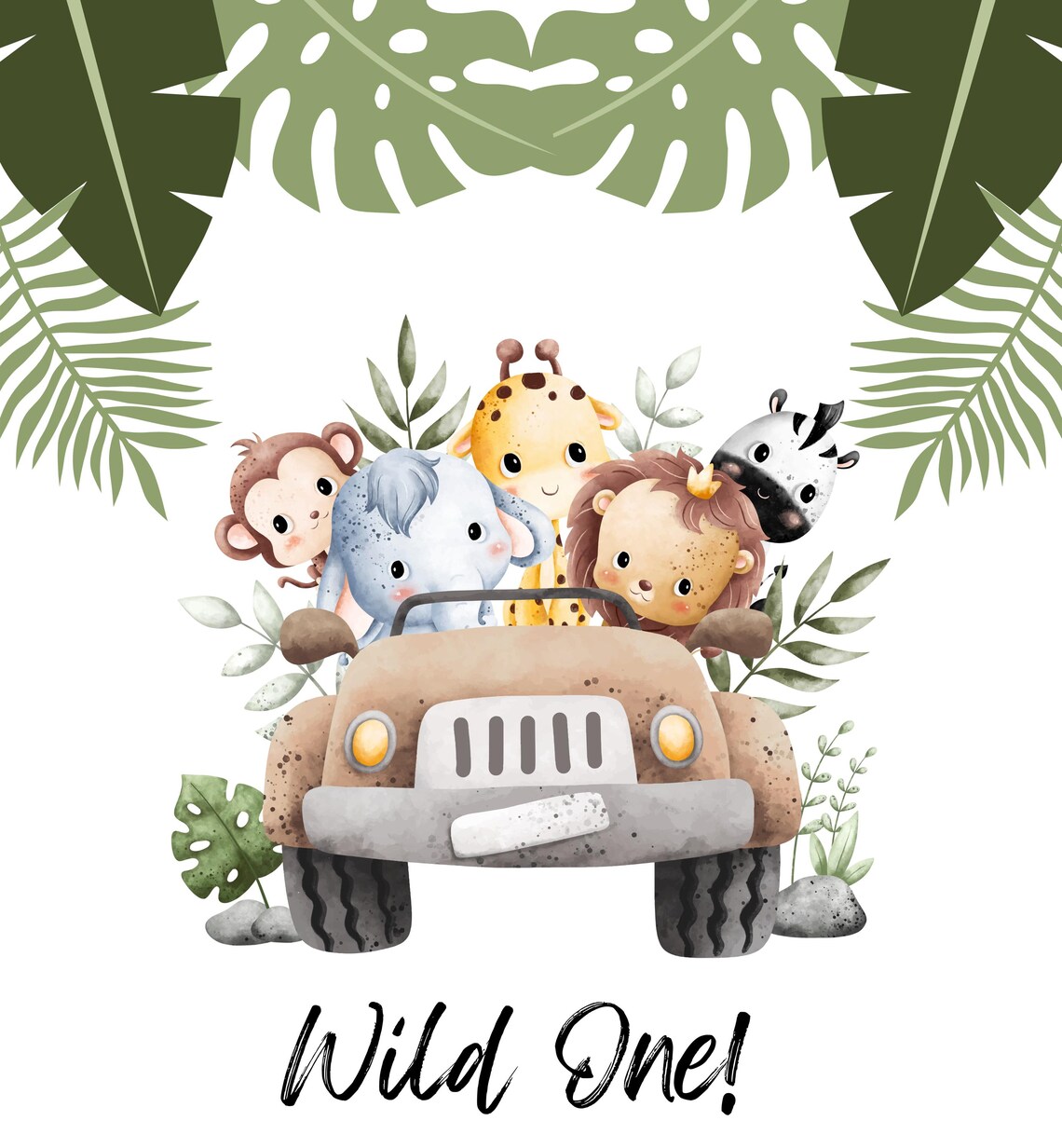 Wild One PNG JPG, Safari Cricut and Silhouette Files, Jungle Images ...