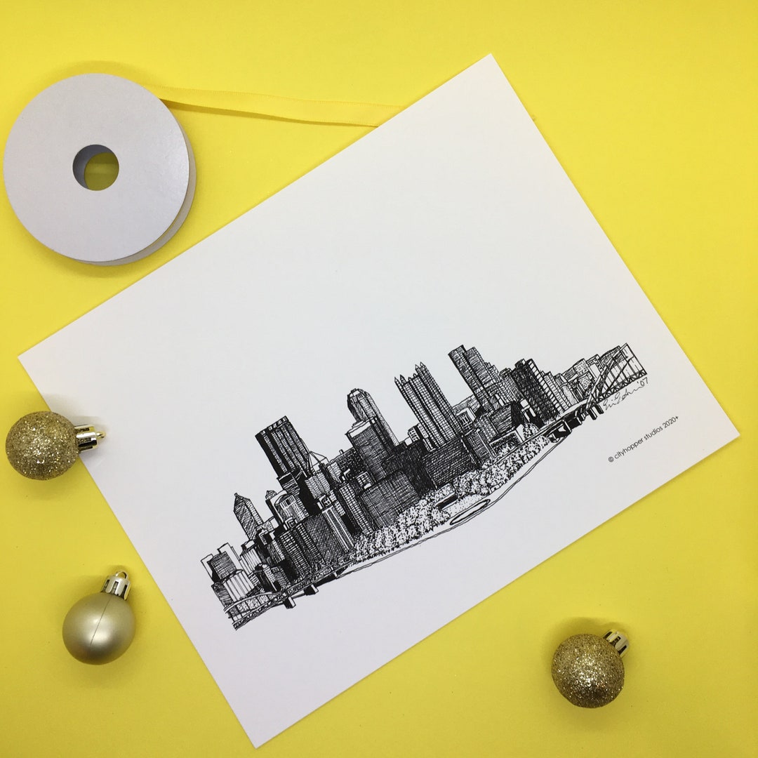 Pittsburgh Skyline Printable Wall Art, Pittsburgh Art Digital Download ...