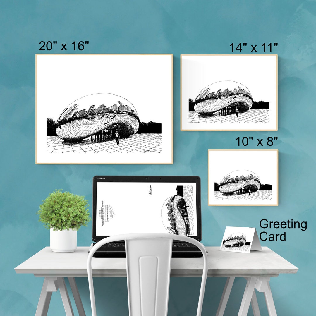 Printable Chicago Wall Art, Cloud Gate Digital Print, Chicago Bean ...