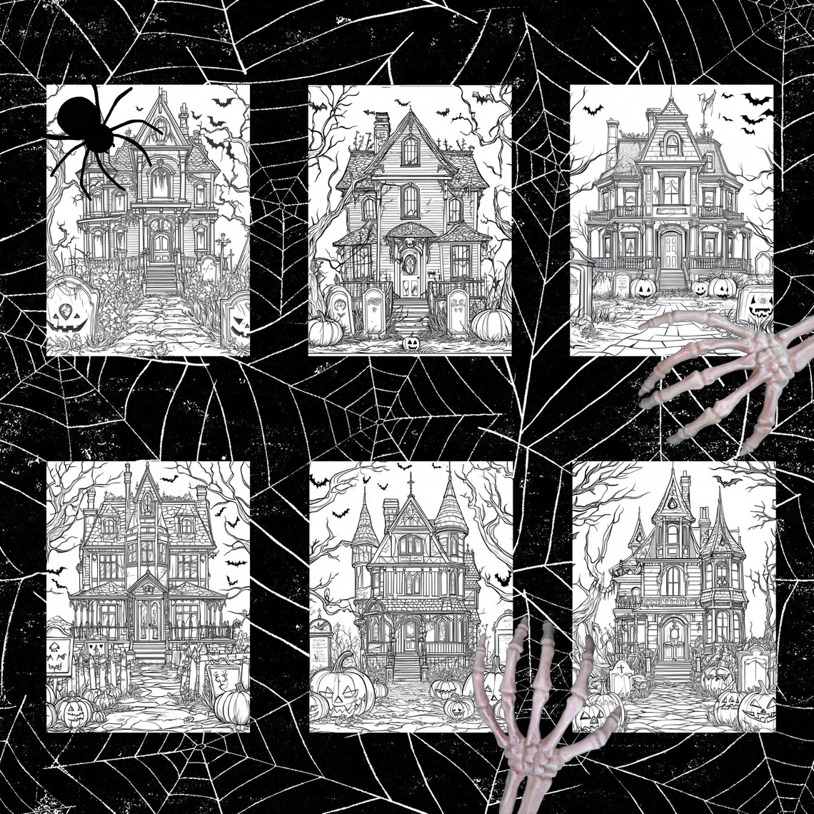 Haunted House Coloring Book - Etsy