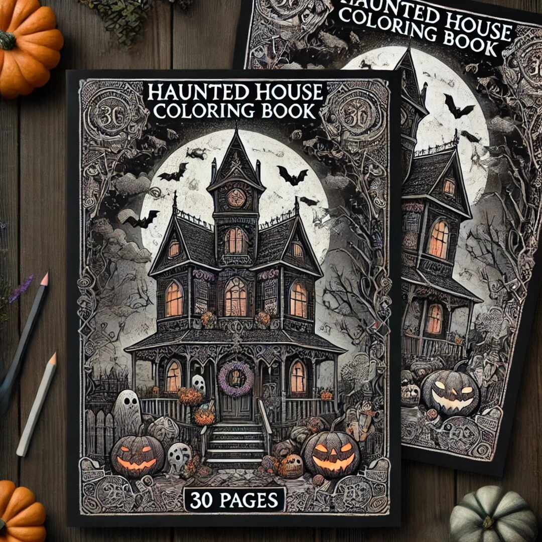 Haunted House Coloring Book - Etsy
