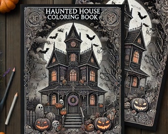 Spooky Haunted House Cartoon Coloring Sheet Halloween Coloring Page ...