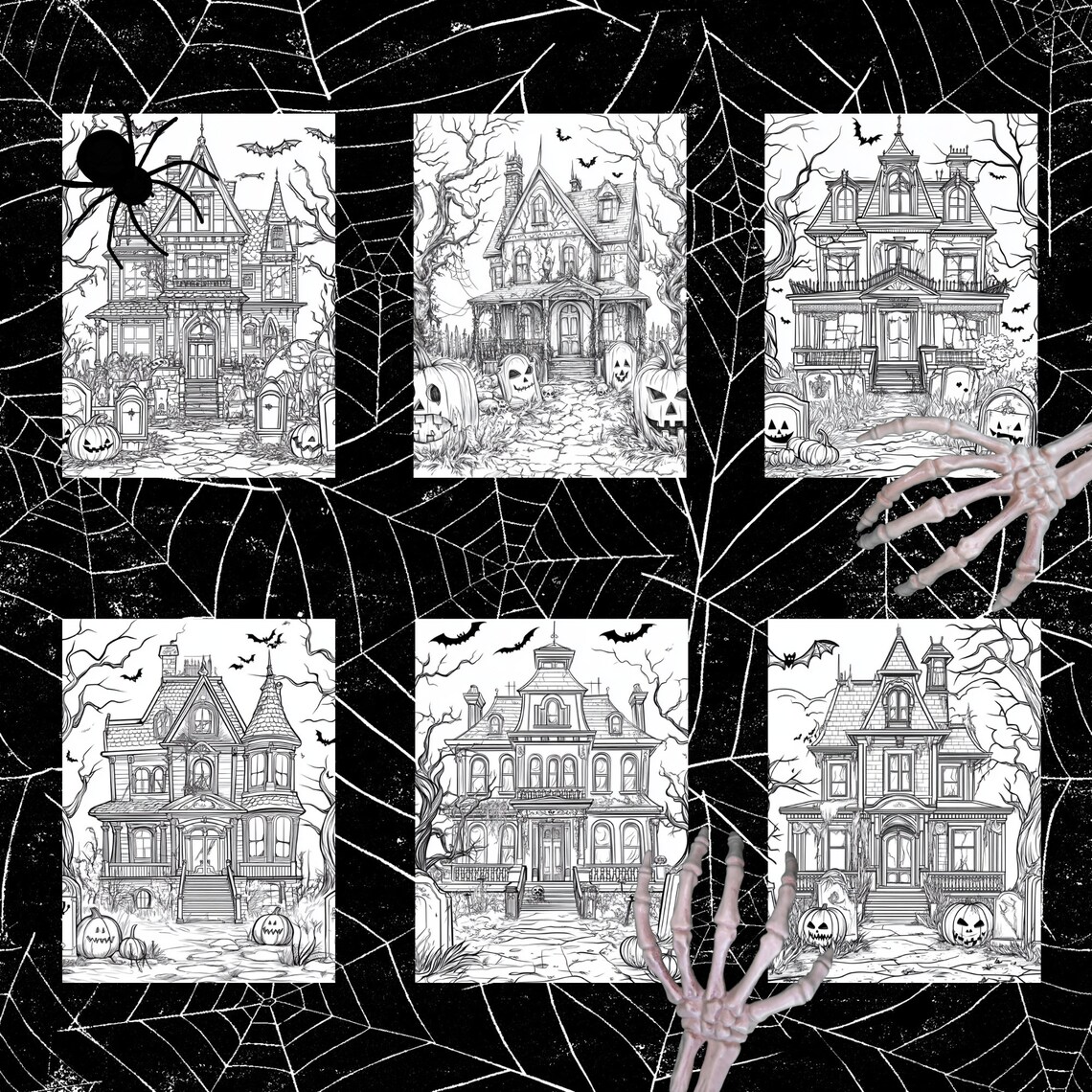 Haunted House Coloring Book - Etsy