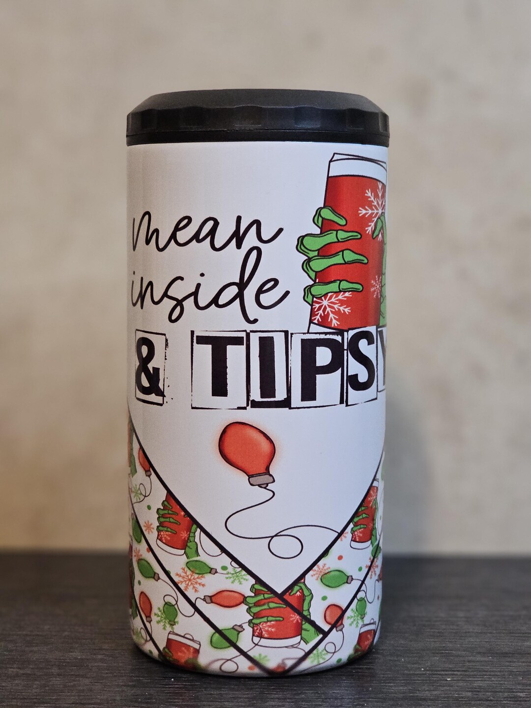 Mean but Tipsy, Mean Green Guy Inspired 4 in 1 Can Cooler/cup - Etsy