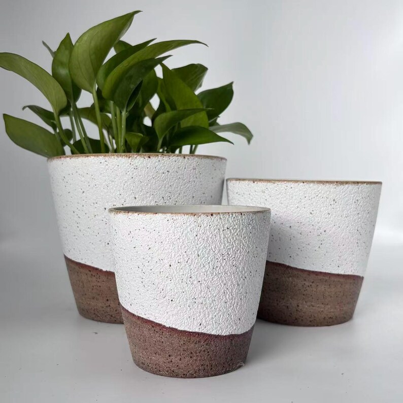 Stone-like Texture Flower Pot Set (3-piece) - Modern Home & Garden ...