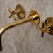 Vintage Green Patina Brass Swan Neck Bathroom Faucet Moroccan Artisanal ...