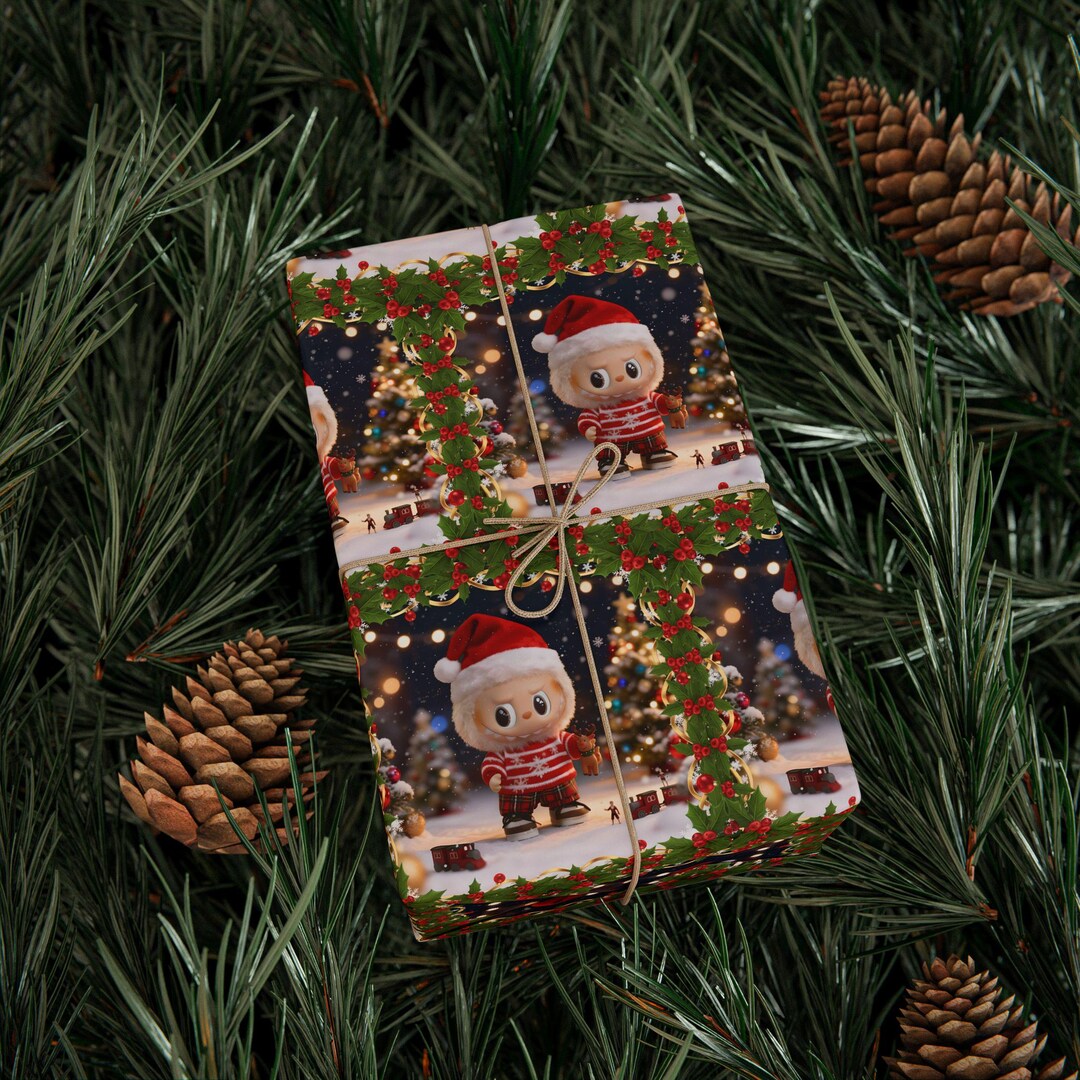 Monster Plushie Festive Wrapping Paper | Christmas Gift Wrap, Holiday ...