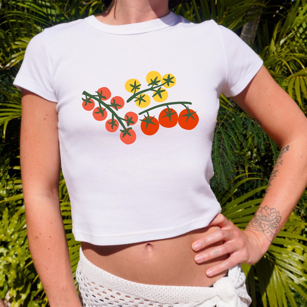 Tomato Baby Tee - Vine Tomatoes Shirt, Tomato Girl Aesthetic, Coastal ...