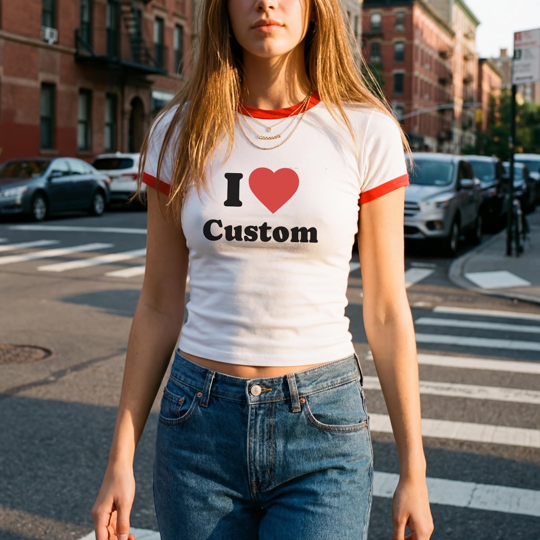 I Love Custom Shirt, Custom Ringer T-shirt, I Heart Custom Baby Tee ...