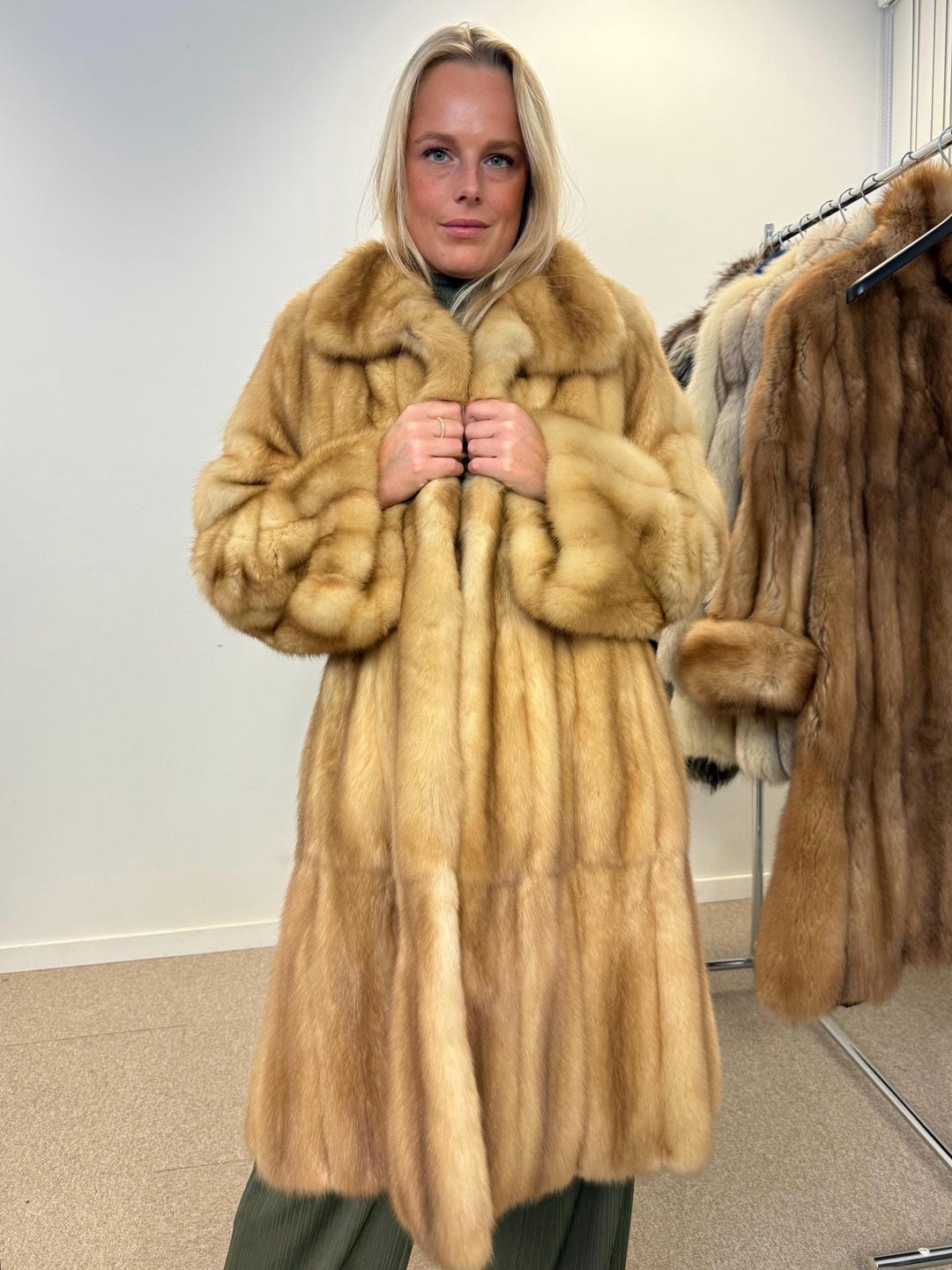 Golden Sable Fur Coat, Rare Find New Sable Fur Coat, Real Fur Coat ...