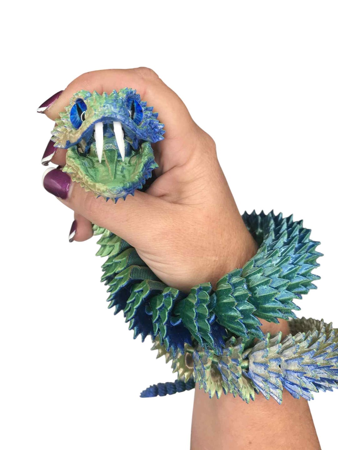 3D Printed Articulated Brush Viper Snake 60cm Long – Flexible Fidget ...