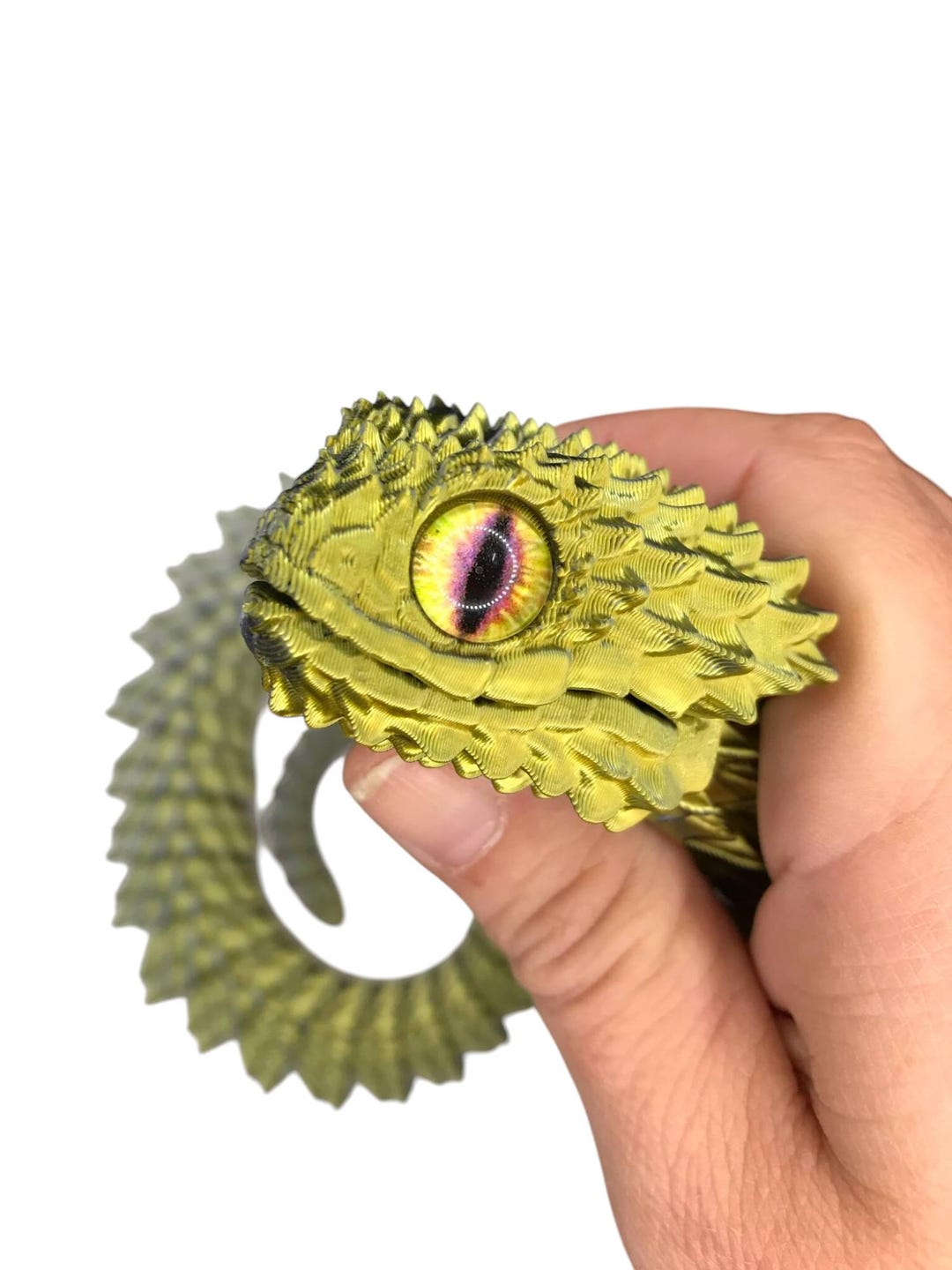 3D Printed Articulated Brush Viper Snake: Flexible Fidget Desk Decor - Etsy
