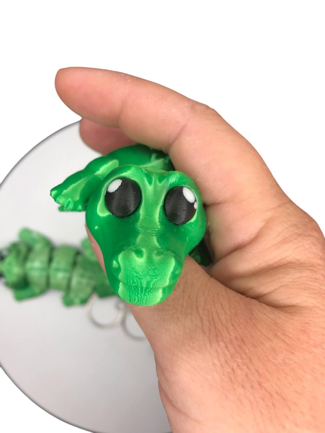 Flexi Crocodile Keychain – 3D Printed Articulated Croc Fidget Keyring ...