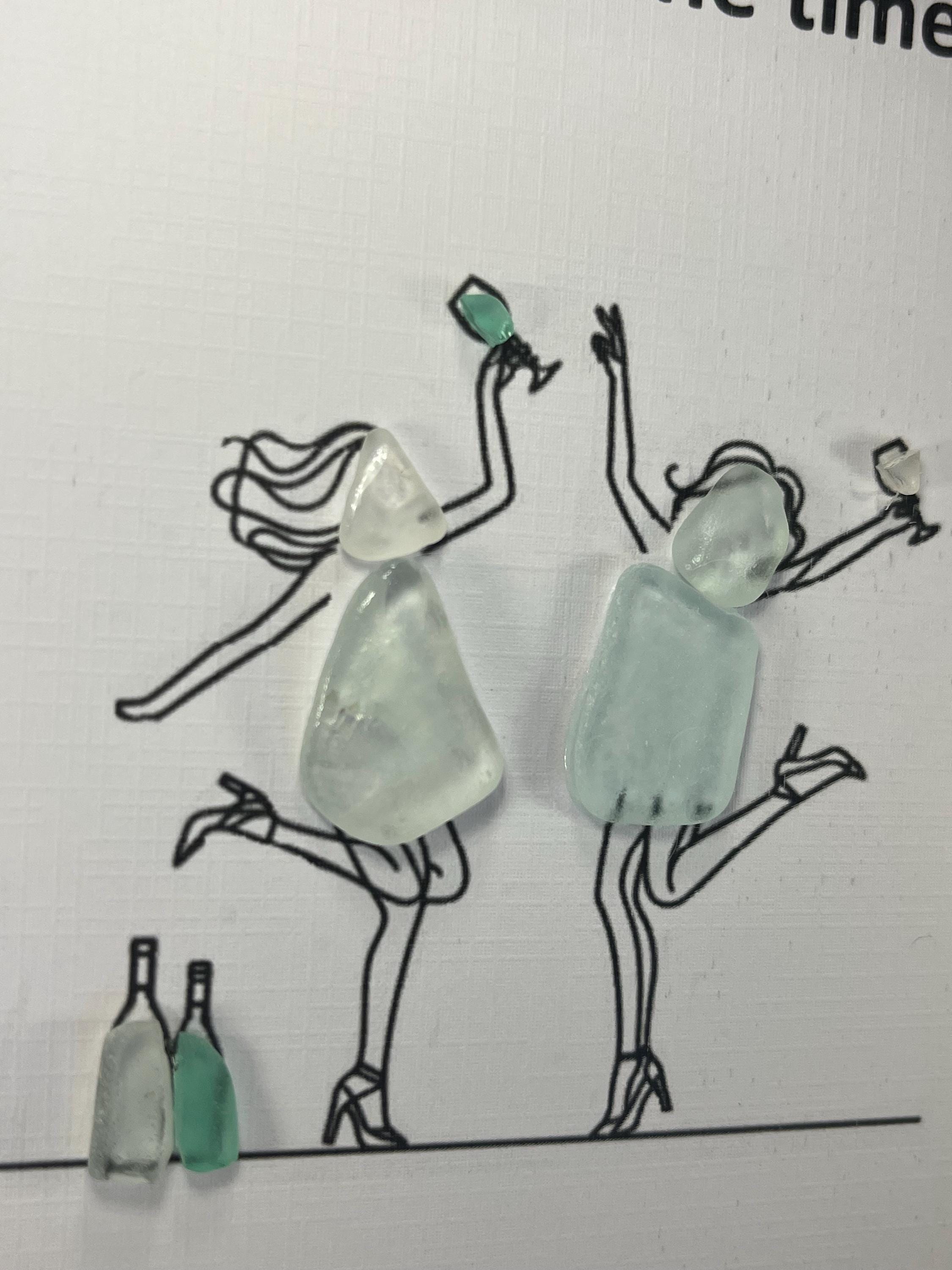Original and Unique , Sea Glass Art, it Must Be Wine Time - Etsy