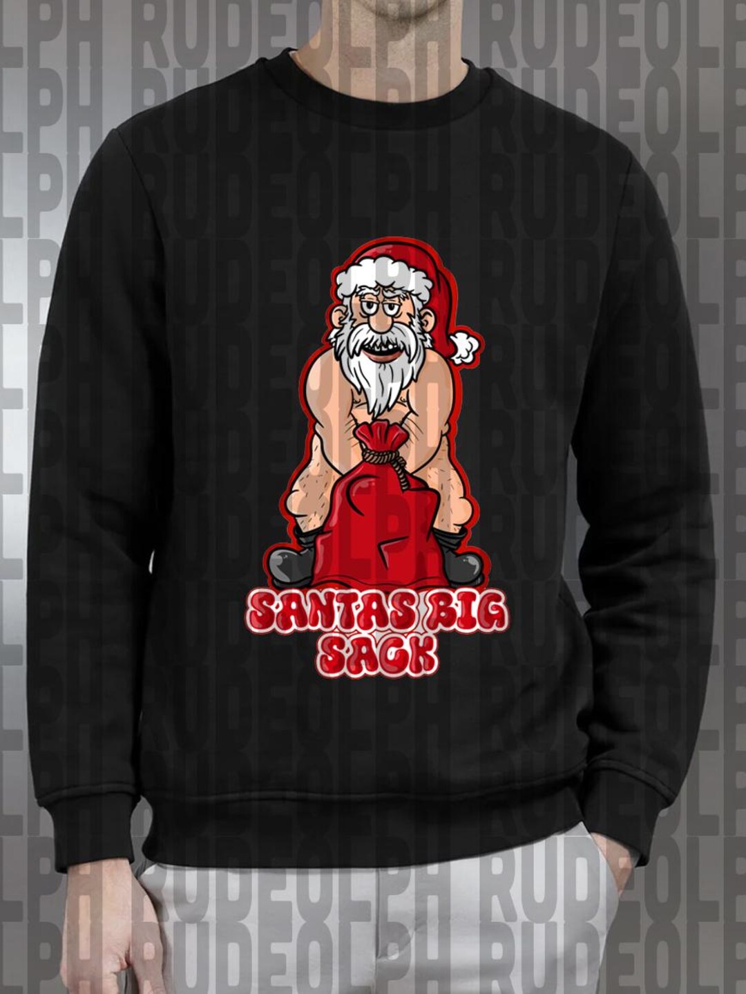 Santas Big Sack Rude Christmas Jumper RUDEOLPH - Etsy