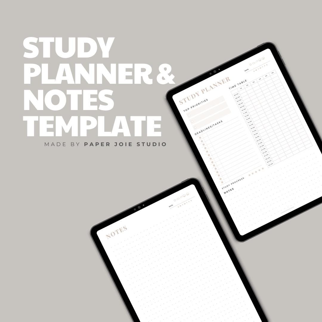 Study Planner & Notes Template - Printable A4 Size - Etsy