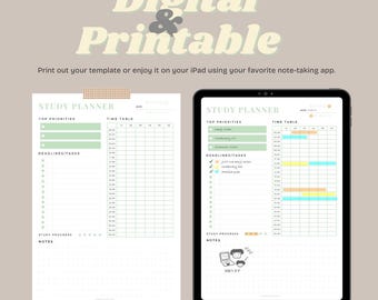 Study Planner & Notes Template - Printable A4 Size - Etsy