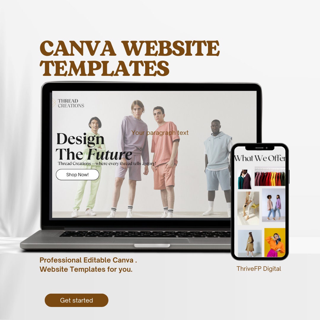 Canva Website Template for Businesses, Personal Use, Coach, Minimal ...