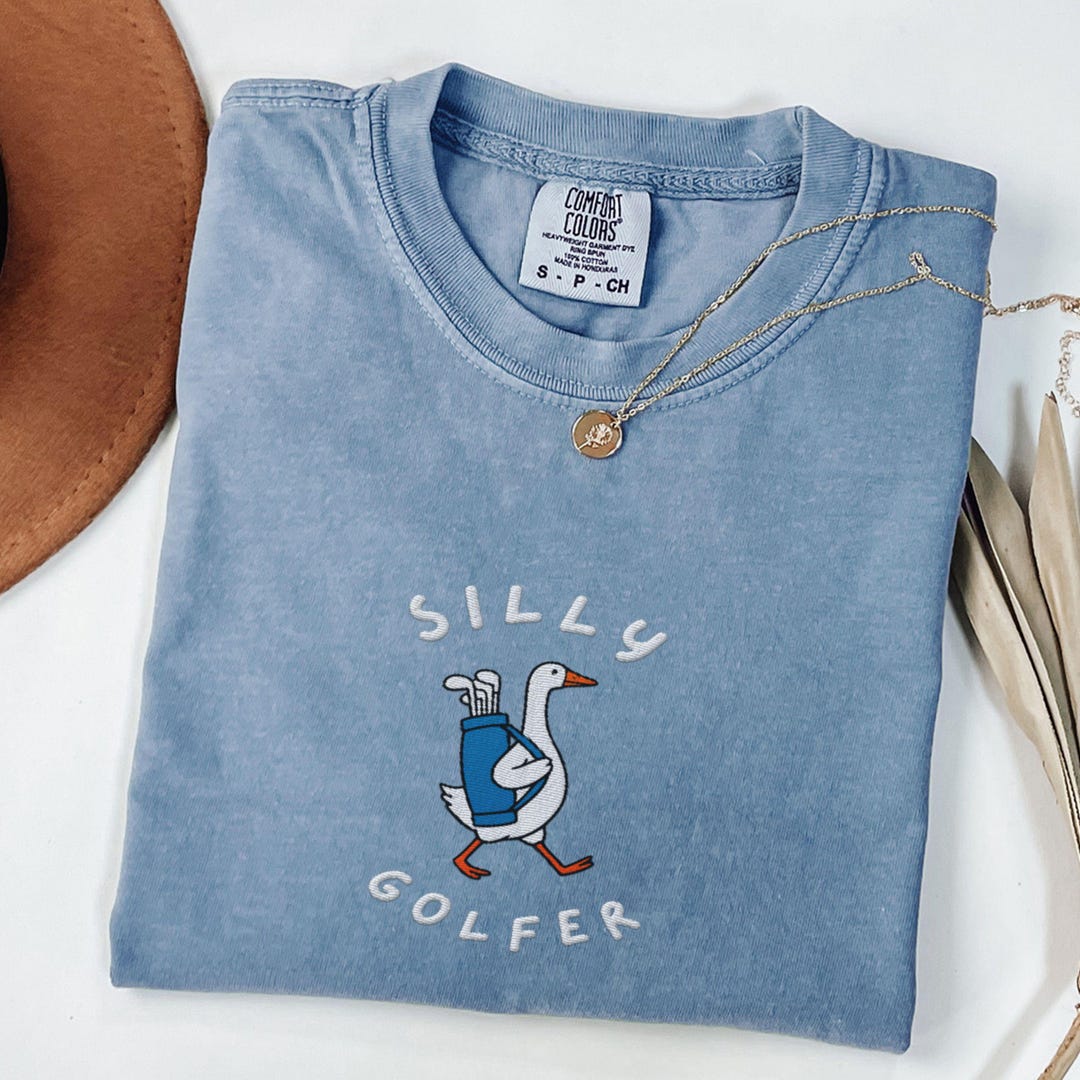 Embroidered Silly Goose Golf Shirt, Comfort Colors Embroidered Golf ...