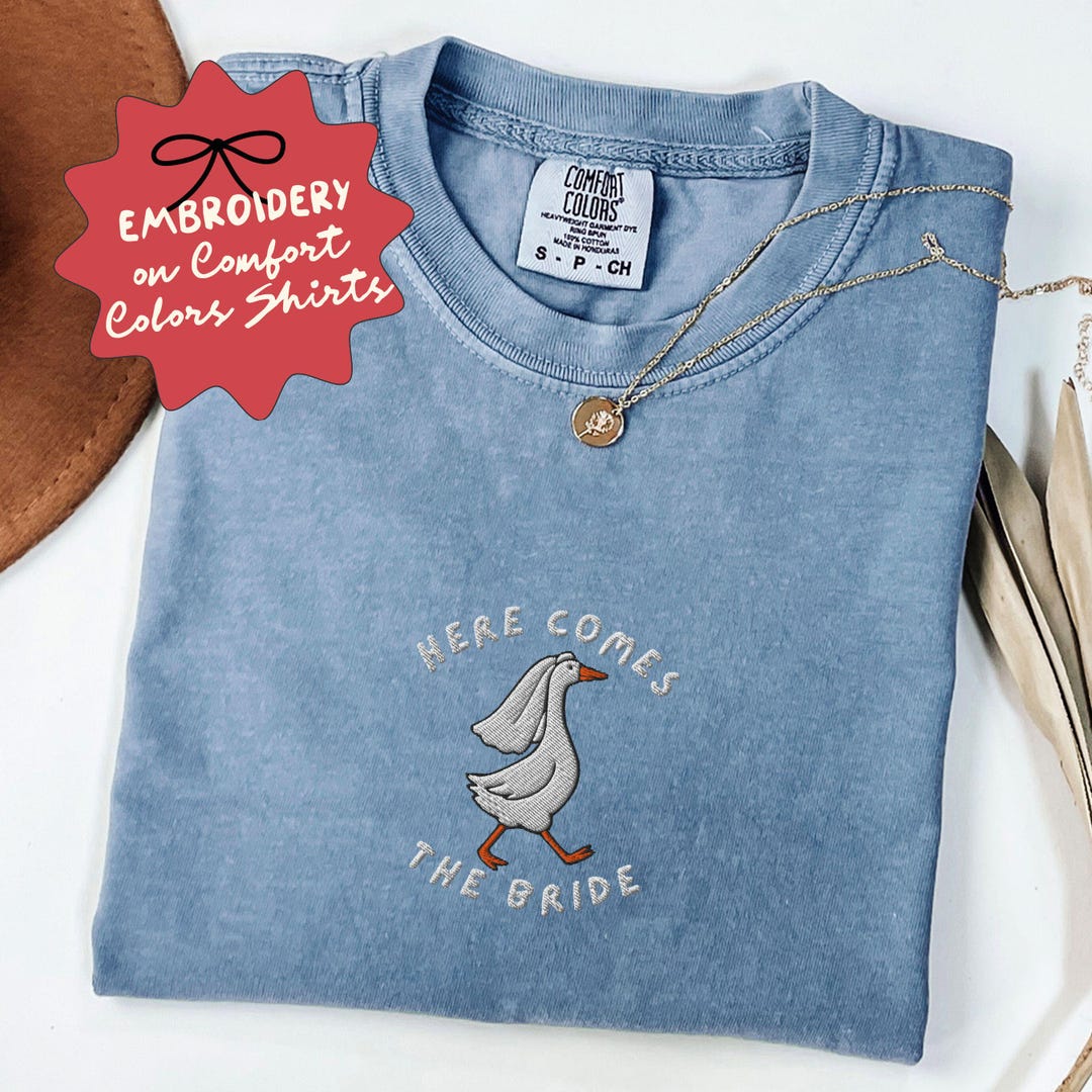 Embroidered Silly Goose Bride Shirt, Bride to Be Funny Goose Lover ...